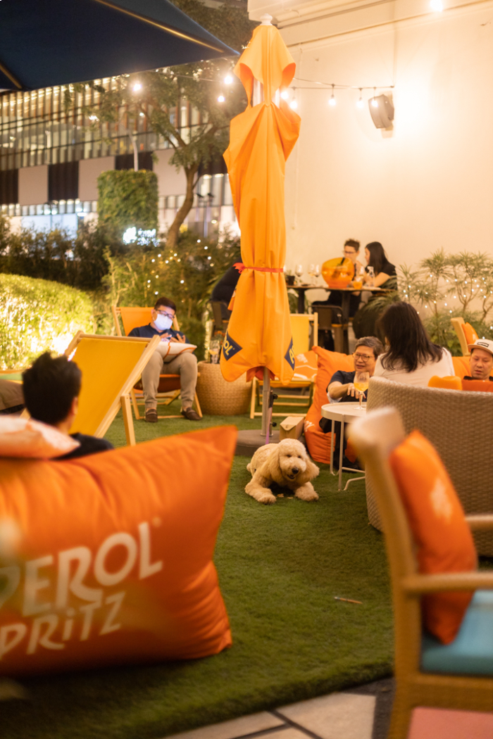 Aperol Spritz Garden at Hotel Indigo: a pet-friendly pop-up garden bar